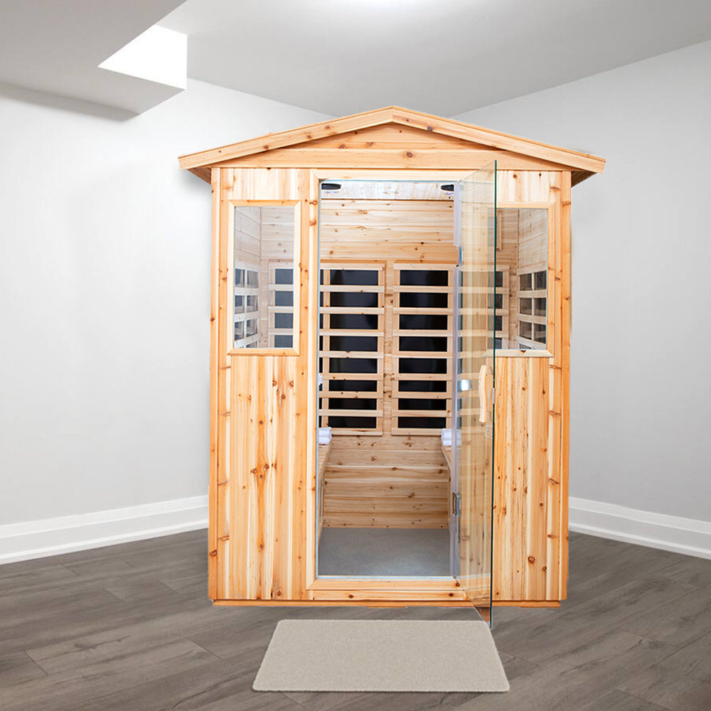 Jeltyprey 4 - Person Bluetooth Compatible FAR Infrared Sauna in Fir | Wayfair
